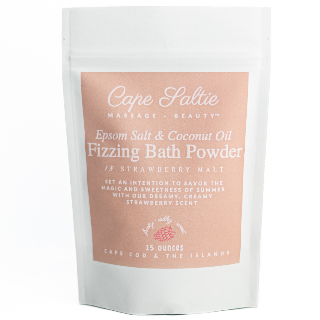 "Strawberry Malt" Vegan, Epsom Salt & Coconut Oil Fizzing Bath Powder, – Cape Saltie Massage ...